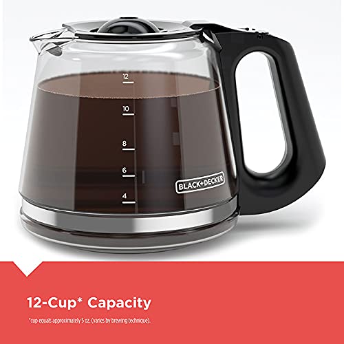 BLACK+DECKER 12-Cup* Programmable Coffeemaker, Black - Above Average Coffee