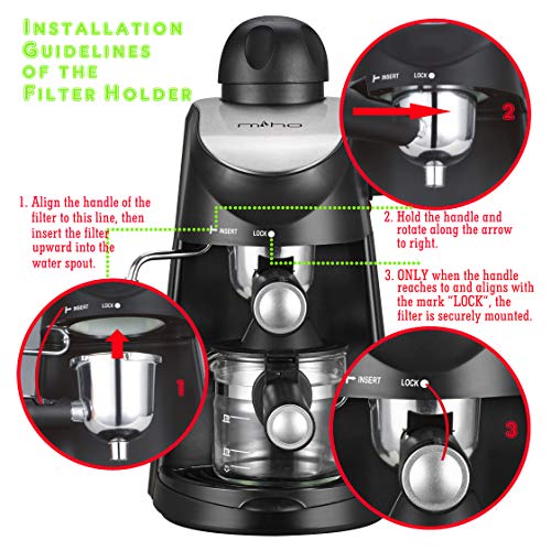 Miho CM-01A Espresso Machine 3.5 Bar Steam Cappuccino and Latte Maker ...